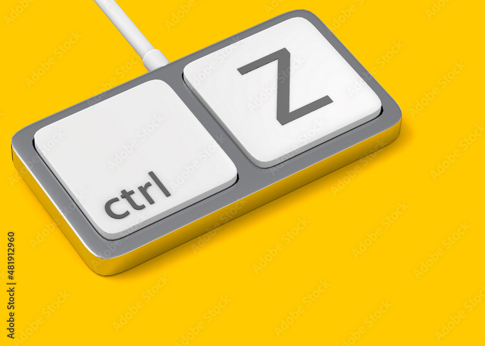 Ctrl Z - Minimal Keyboard concept - 3D Stock Illustration | Adobe Stock