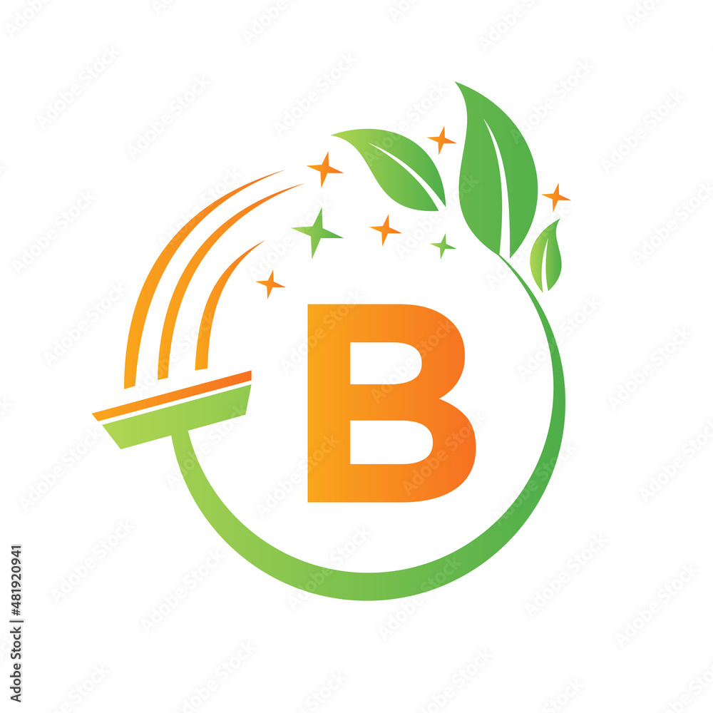 Cleaning Service, Woman Maid Logo On Letter B. Clean House Sign, Fresh ...