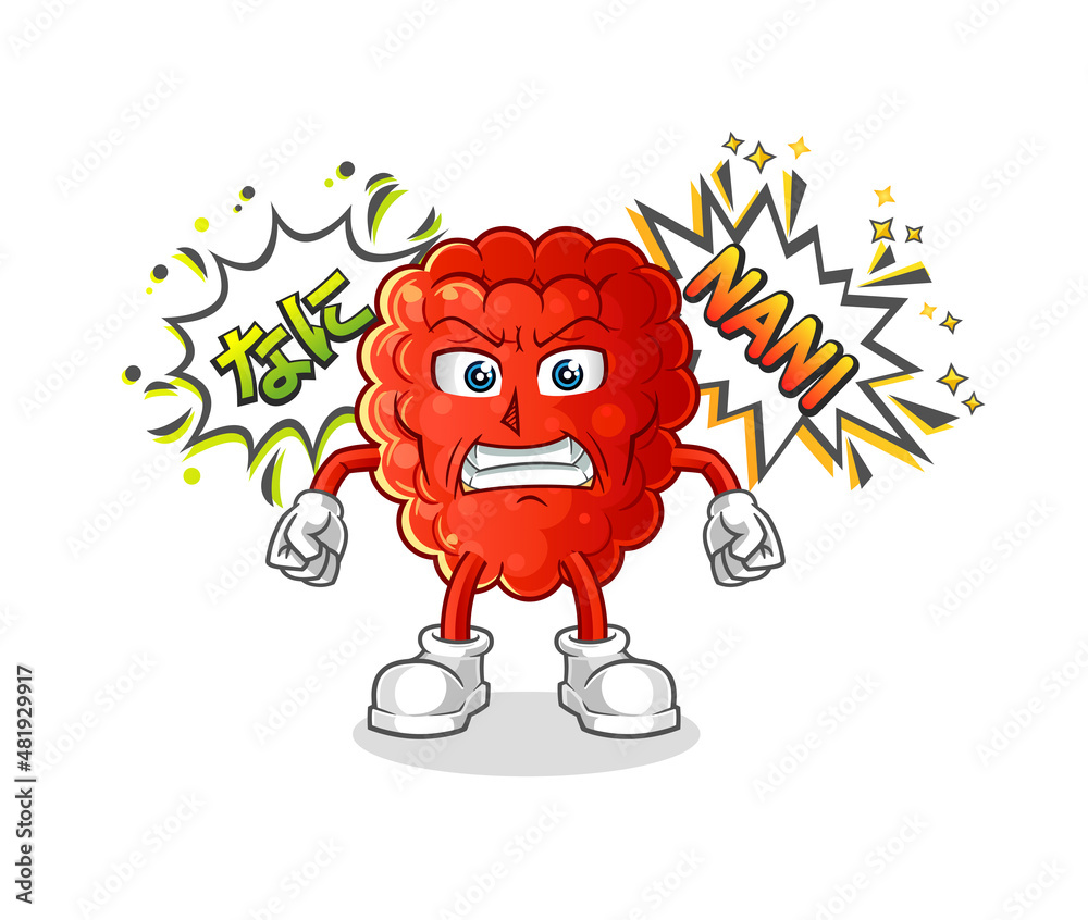 raspberry anime angry vector. cartoon character Stock Vector | Adobe Stock