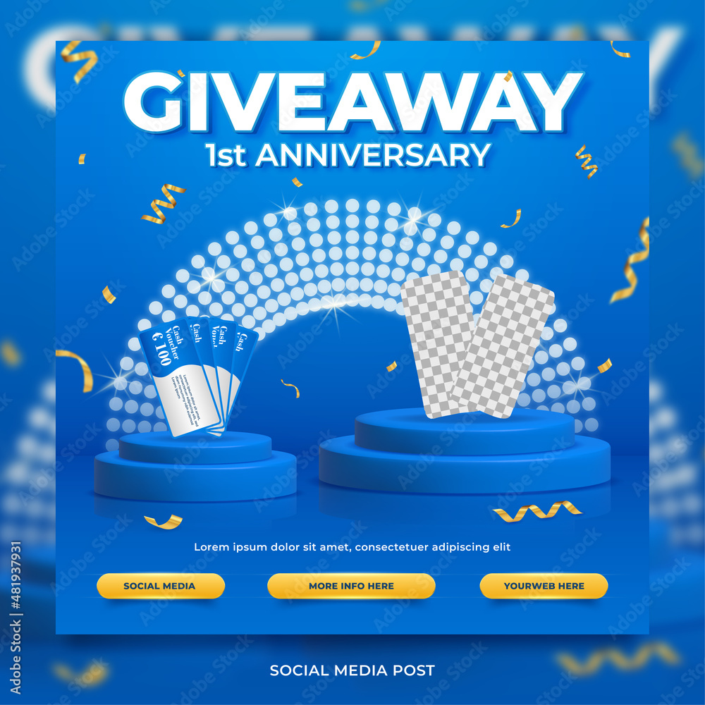 Giveaway anniversary contest invitation social media banner template ...