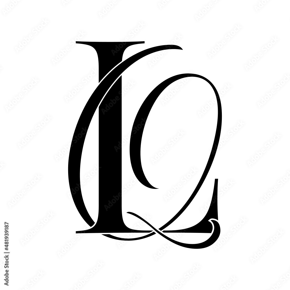lq, ql, monogram logo. Calligraphic signature icon. Wedding Logo ...