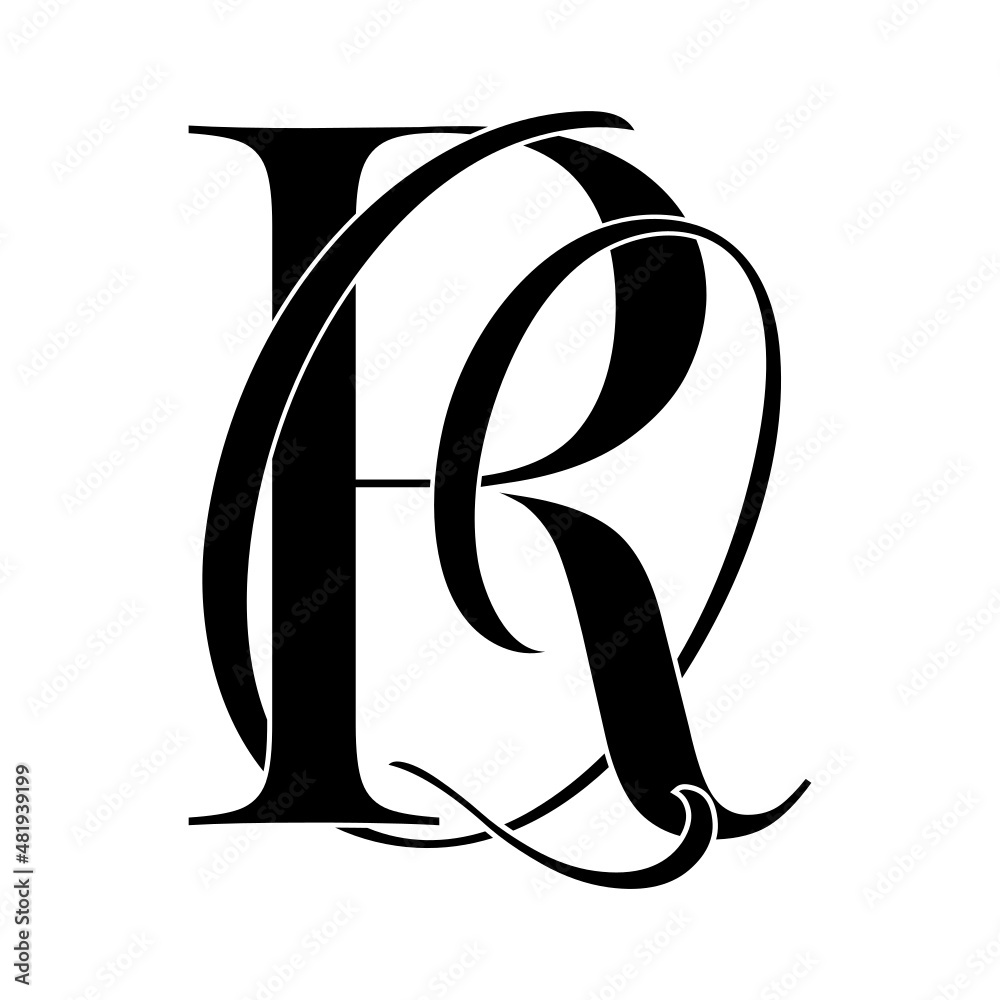 rq, qr, monogram logo. Calligraphic signature icon. Wedding Logo ...