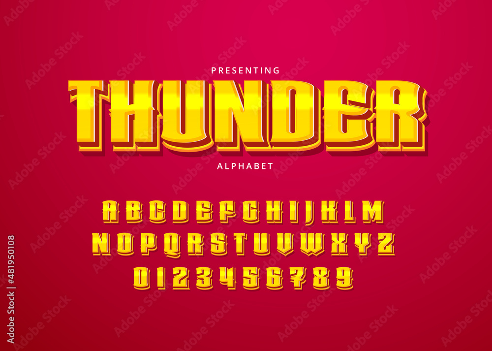 Playful style text effect, trendy game title font alphabet and number ...