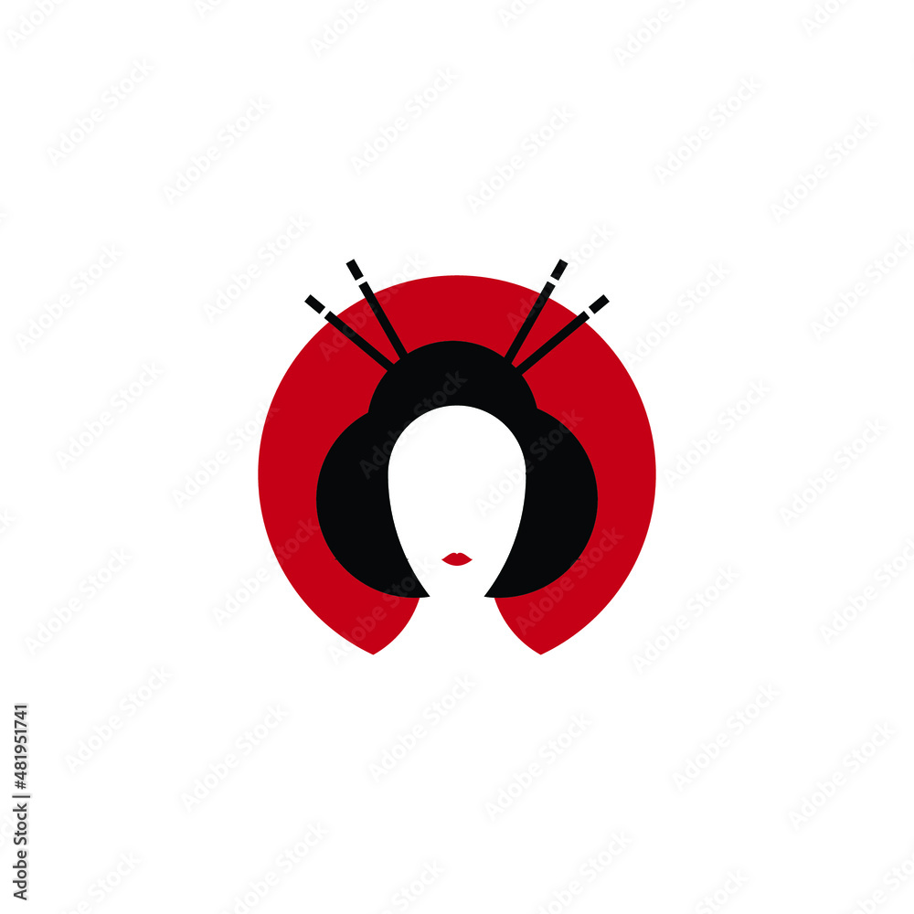 Geisha Vector Logo Illustration. Japanese culture symbol and icon. logo ...