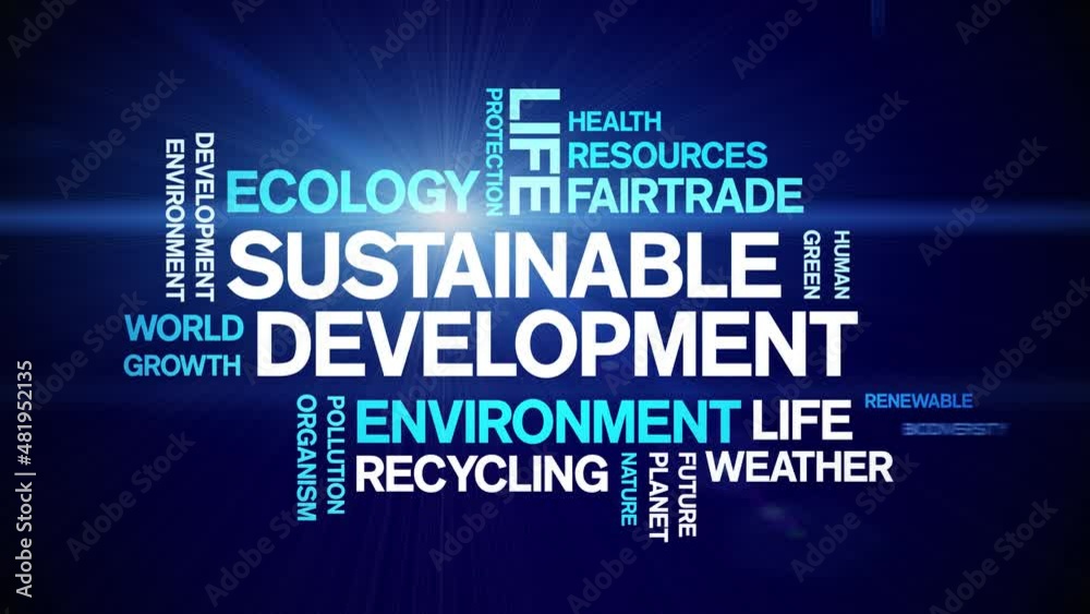 4k Sustainable Development Animated Tag Word Cloud;Text Design ...