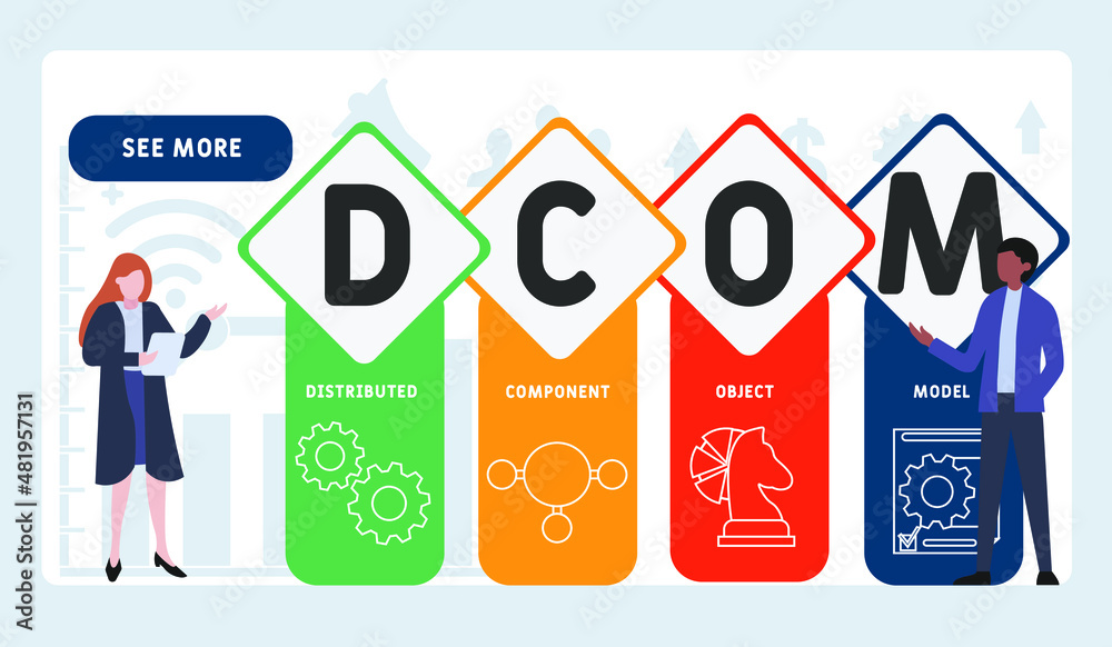 Dcom Distributed Component Object Model Acronym Business Concept Background Vector