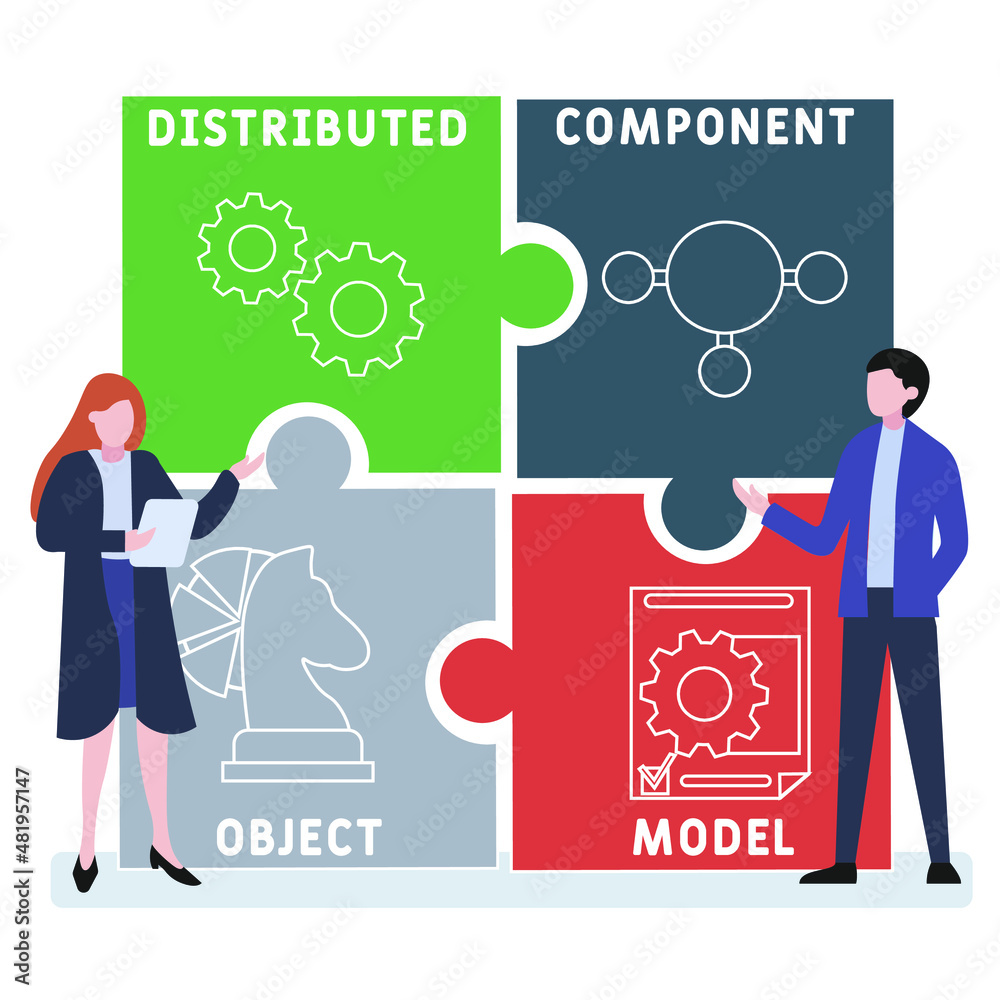 Dcom Distributed Component Object Model Acronym Business Concept Background Vector