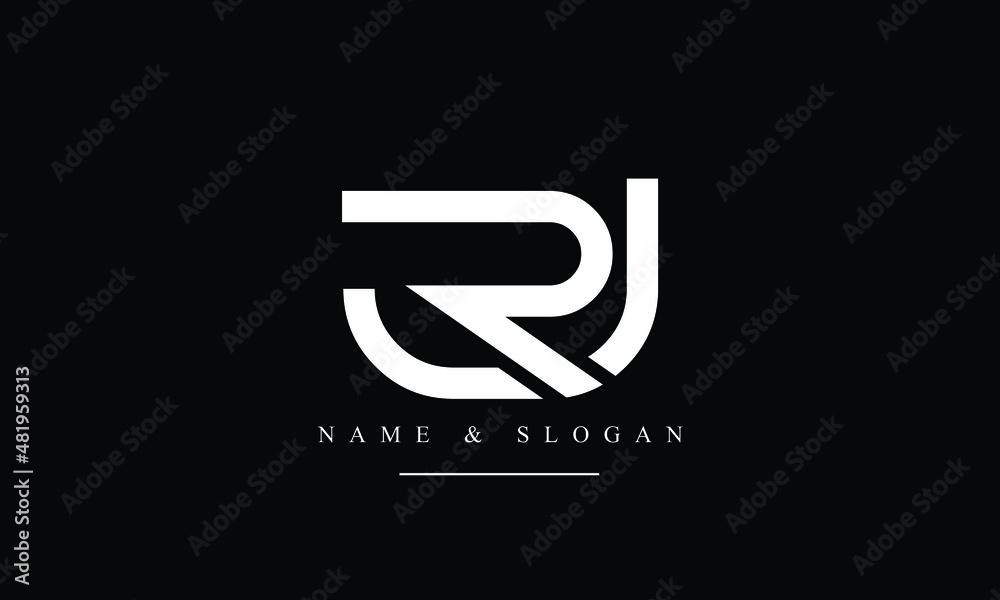 RJ, JR, R, J abstract letters logo monogram Stock Vector | Adobe Stock