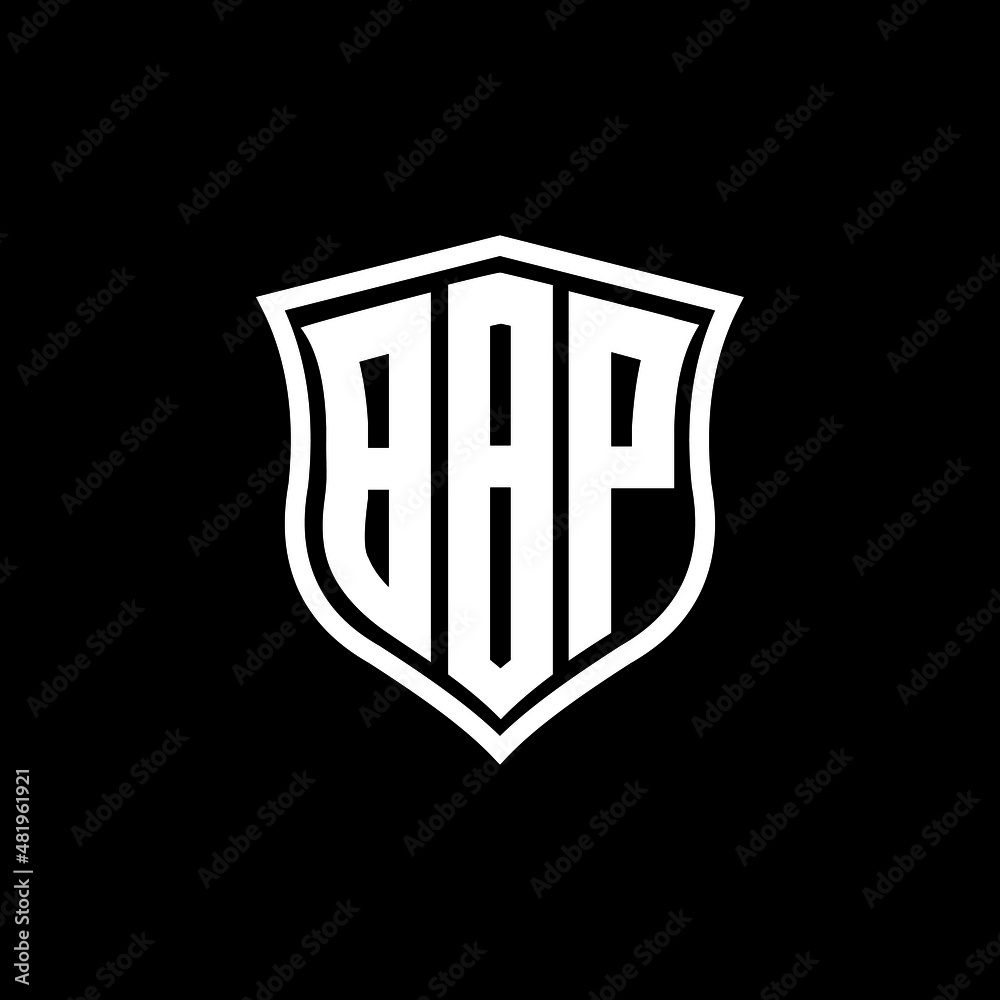 BBP letter logo design with black background in illustrator, vector ...