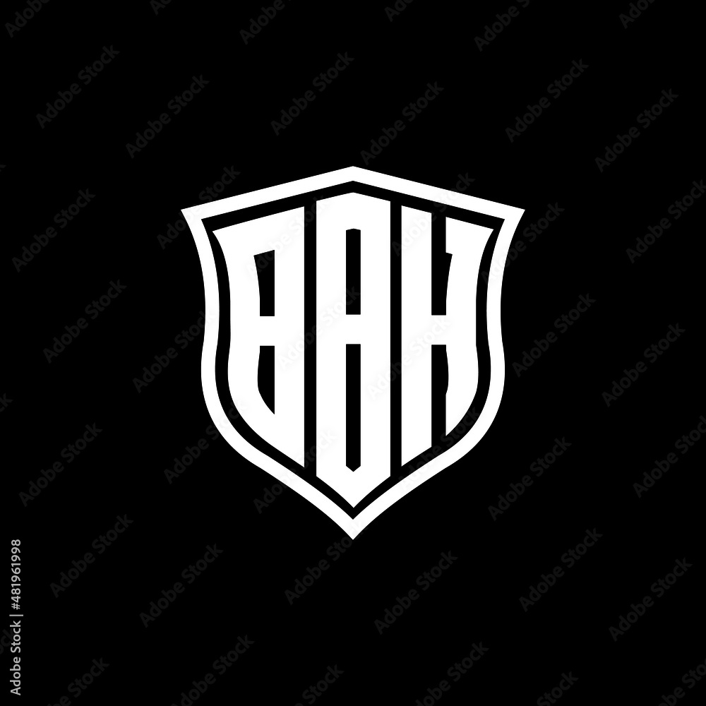 BBH letter logo design with black background in illustrator, vector ...