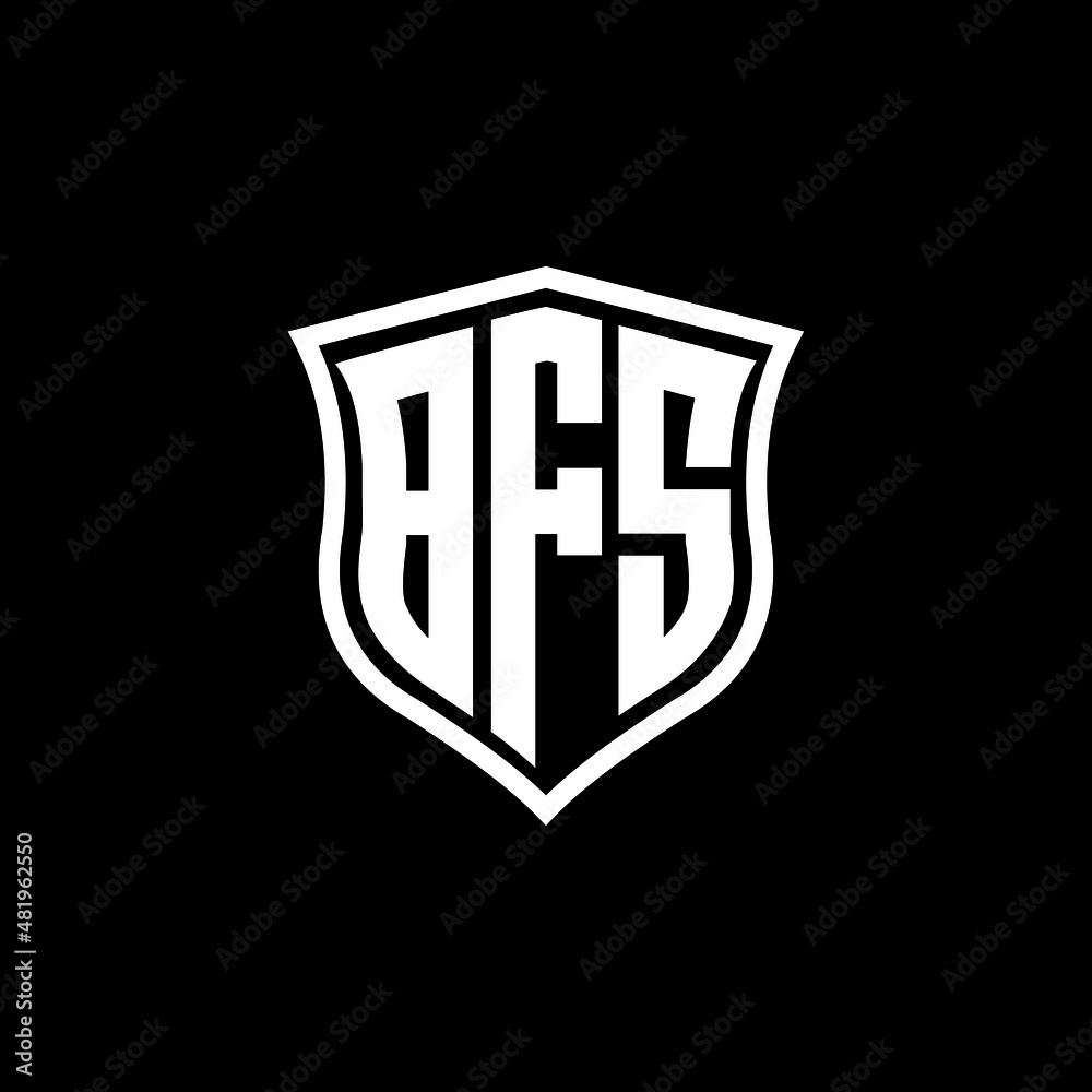 BFS letter logo design with black background in illustrator, vector ...