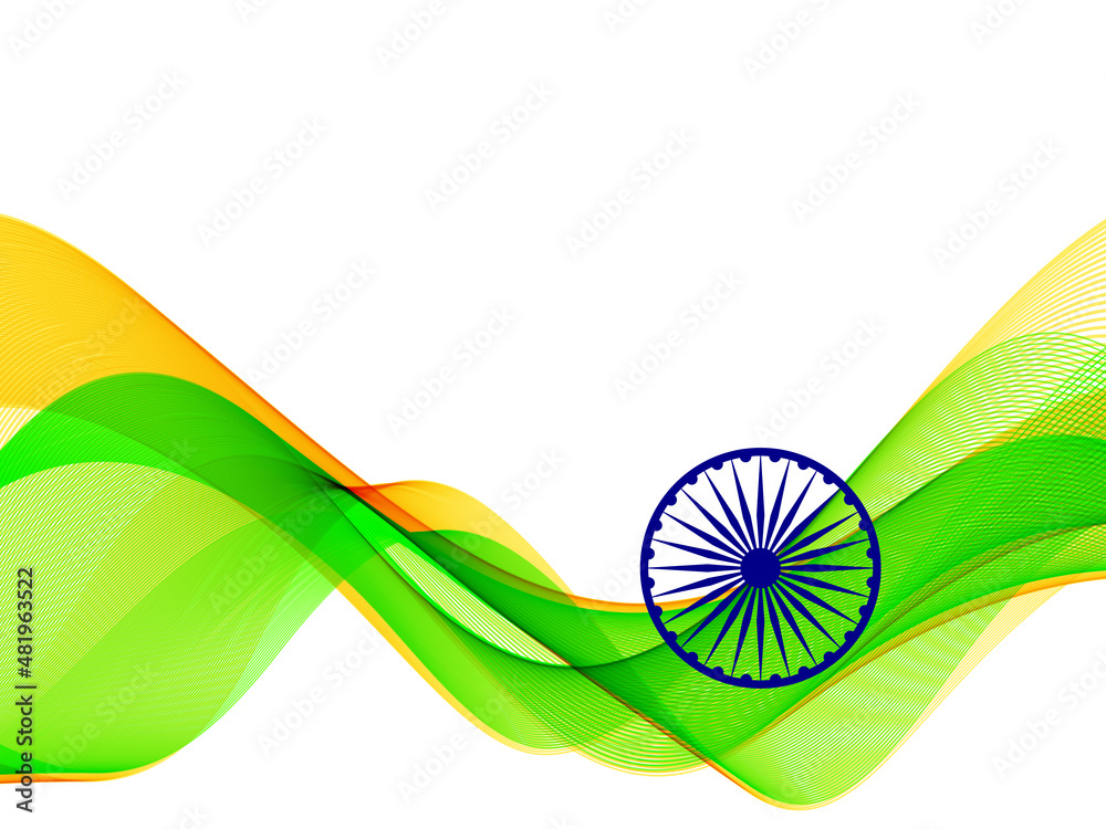 Abstract tricolor indian flag wave background design Stock Vector ...