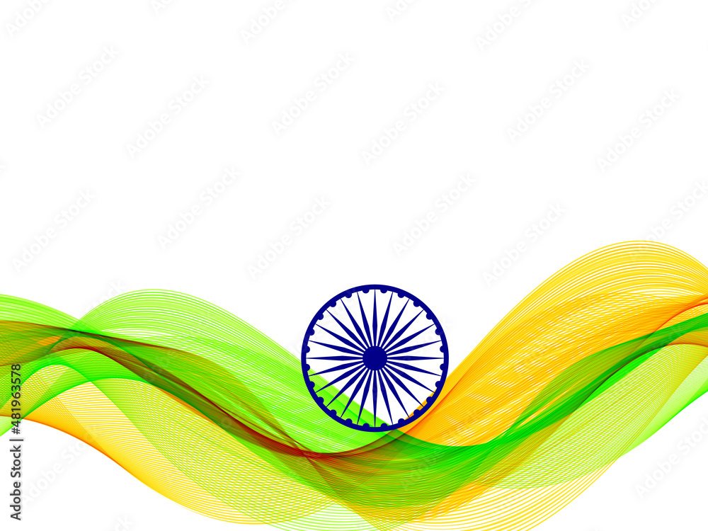 Tricolor indian flag design background wave pattern Stock Vector ...