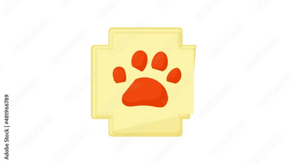 Dog paw icon animation best cartoon object on white background Stock ...