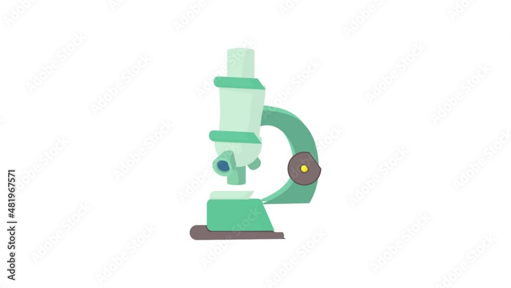Microscope icon animation best cartoon object on white background Stock ...