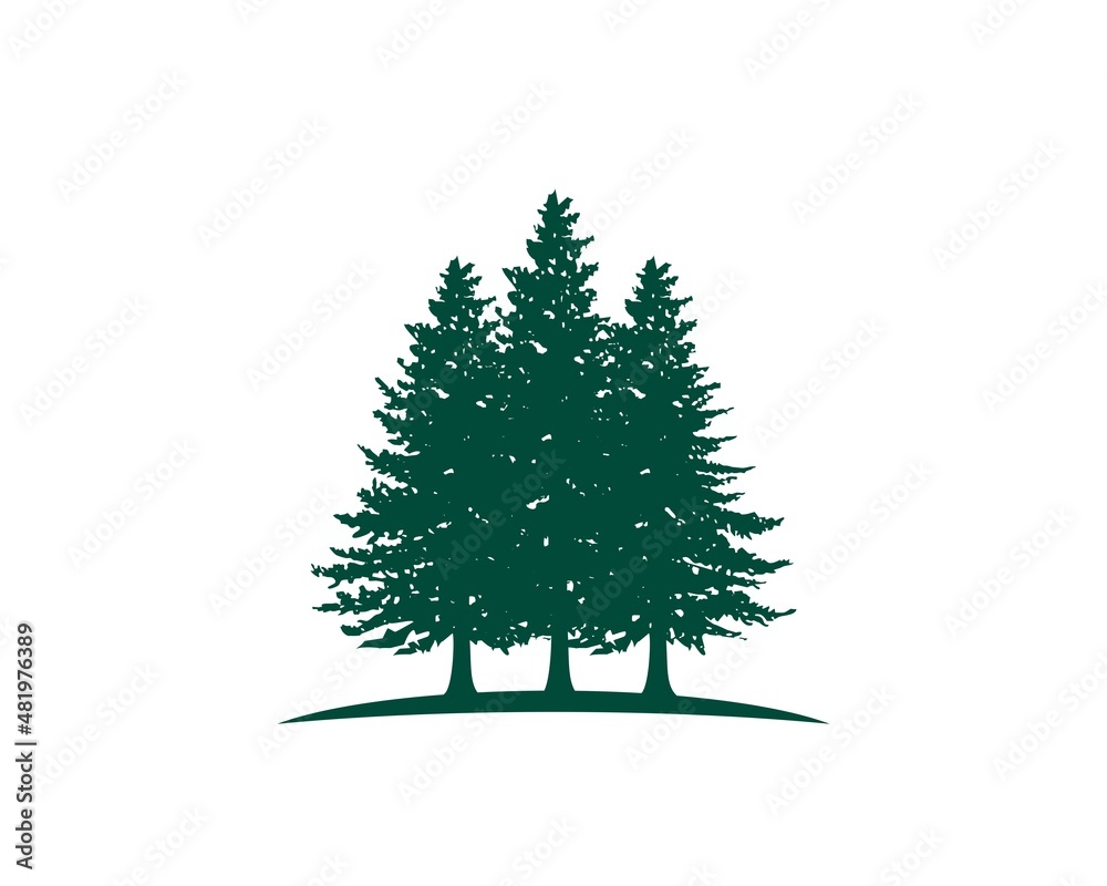 pine tree woods park vector logo Stock Vector | Adobe Stock