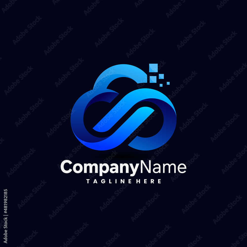infinity cloud vector logo Stock Vector | Adobe Stock