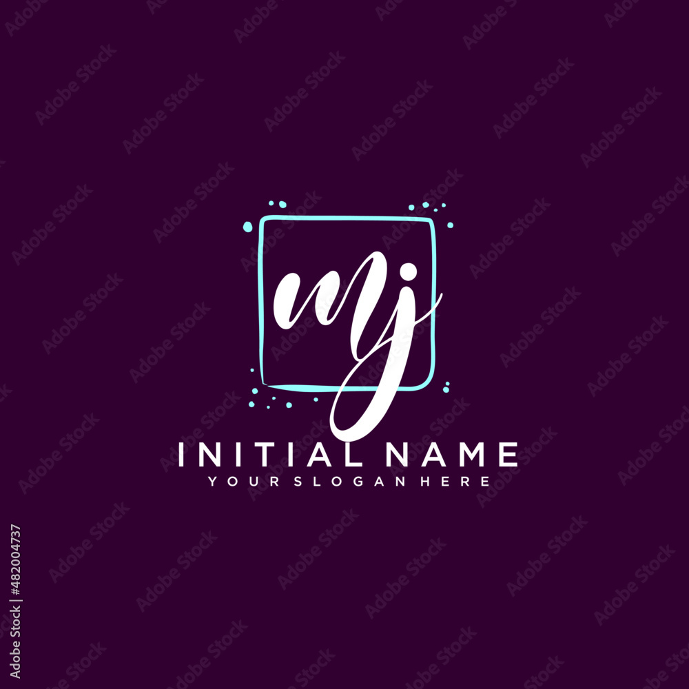 MJ monogram logo template vector Stock Vector | Adobe Stock