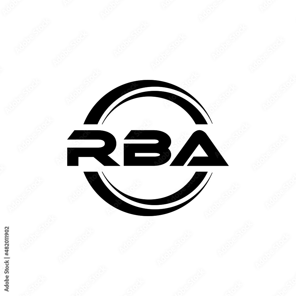 Vecteur Stock RBA letter logo design with white background in ...