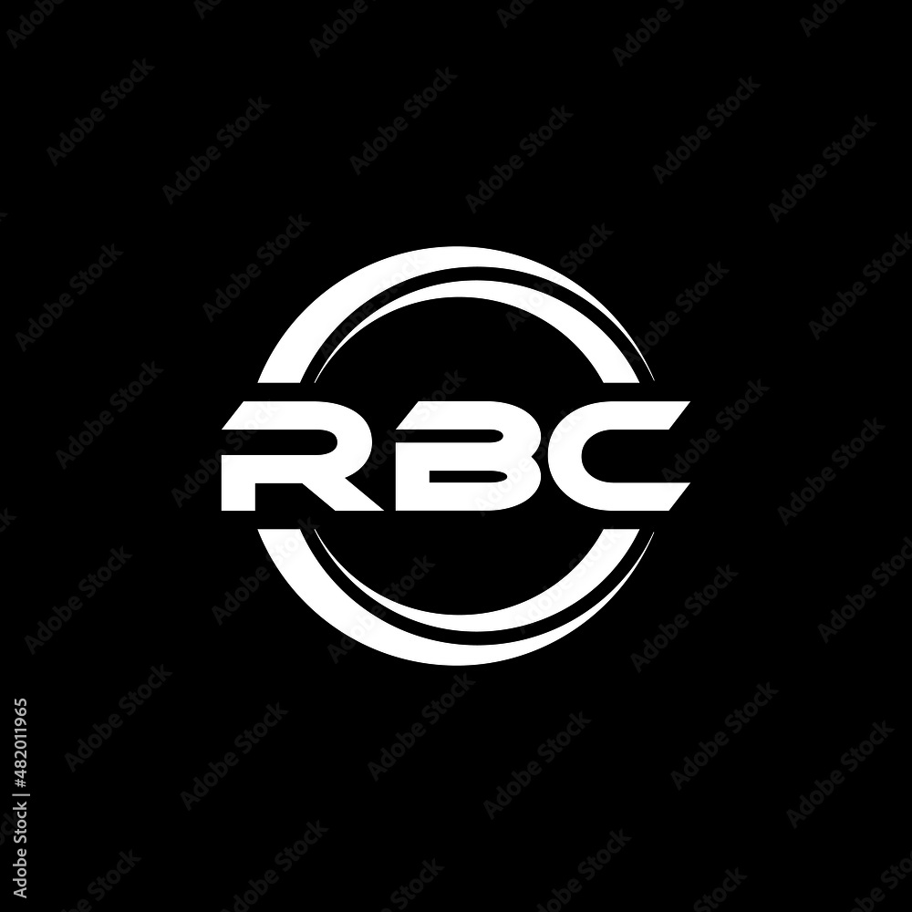 RBC letter logo design with black background in illustrator, vector ...