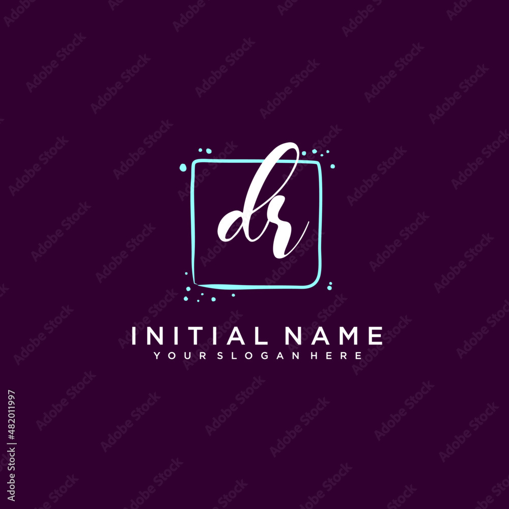 DR monogram logo template vector Stock Vector | Adobe Stock