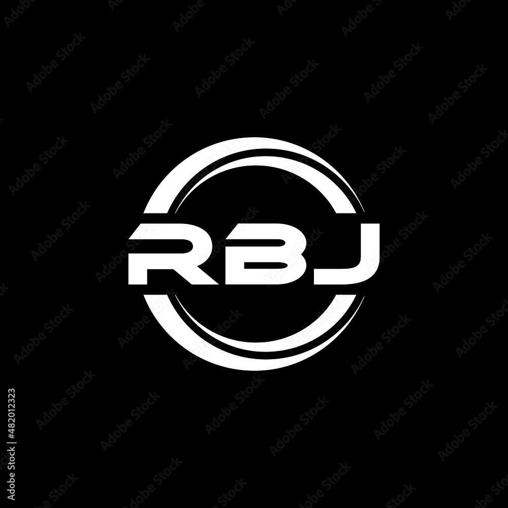 RBJ letter logo design with black background in illustrator, vector ...