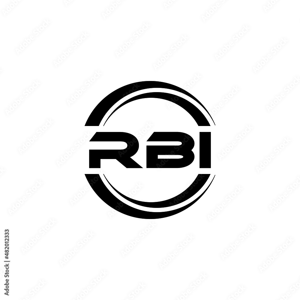 RBI letter logo design with white background in illustrator, vector ...