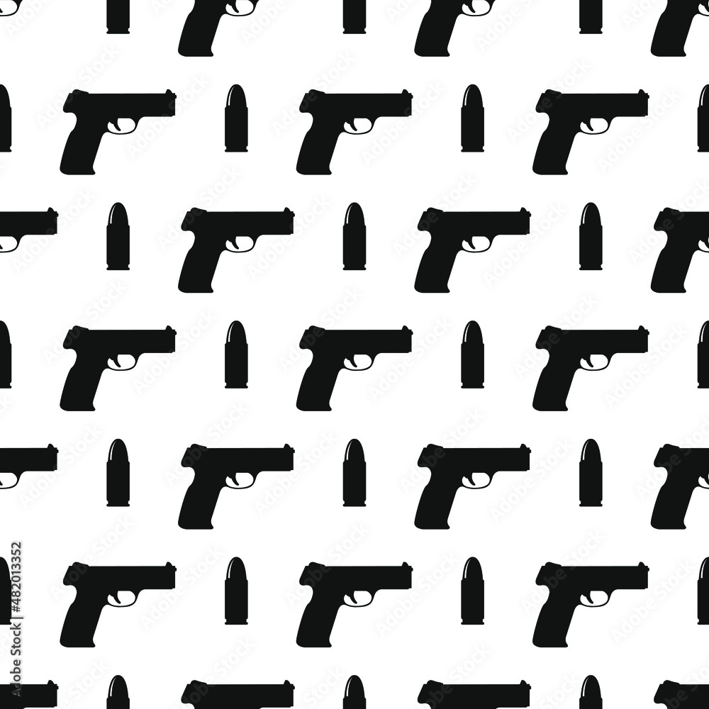 Seamless pattern of gun icon. can be used for wallpaper, wrapping paper ...