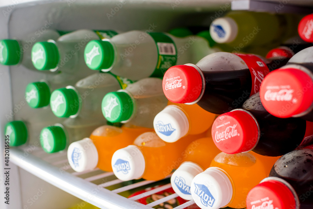 Manila, Philippines - Jan 2022: Sprite, Royal and Coke PET bottles ...
