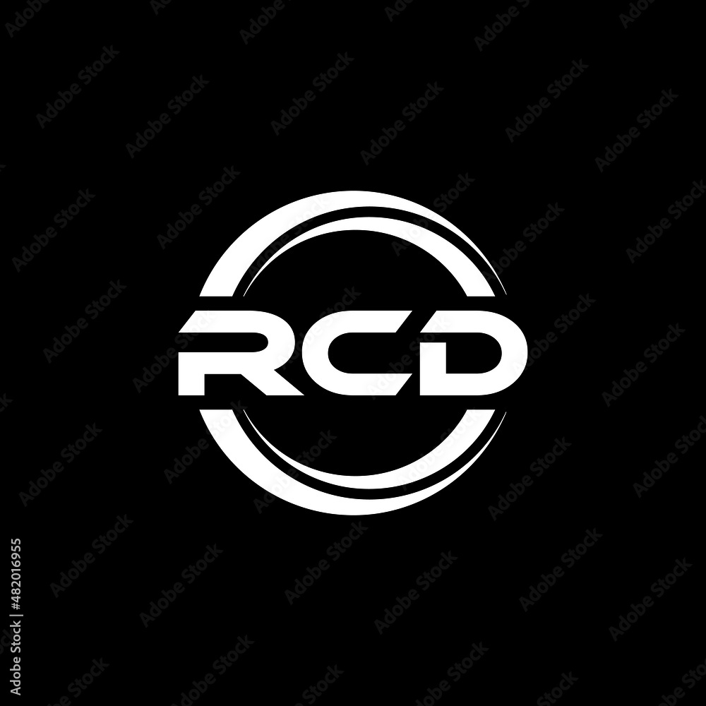 RCD letter logo design with black background in illustrator, vector ...