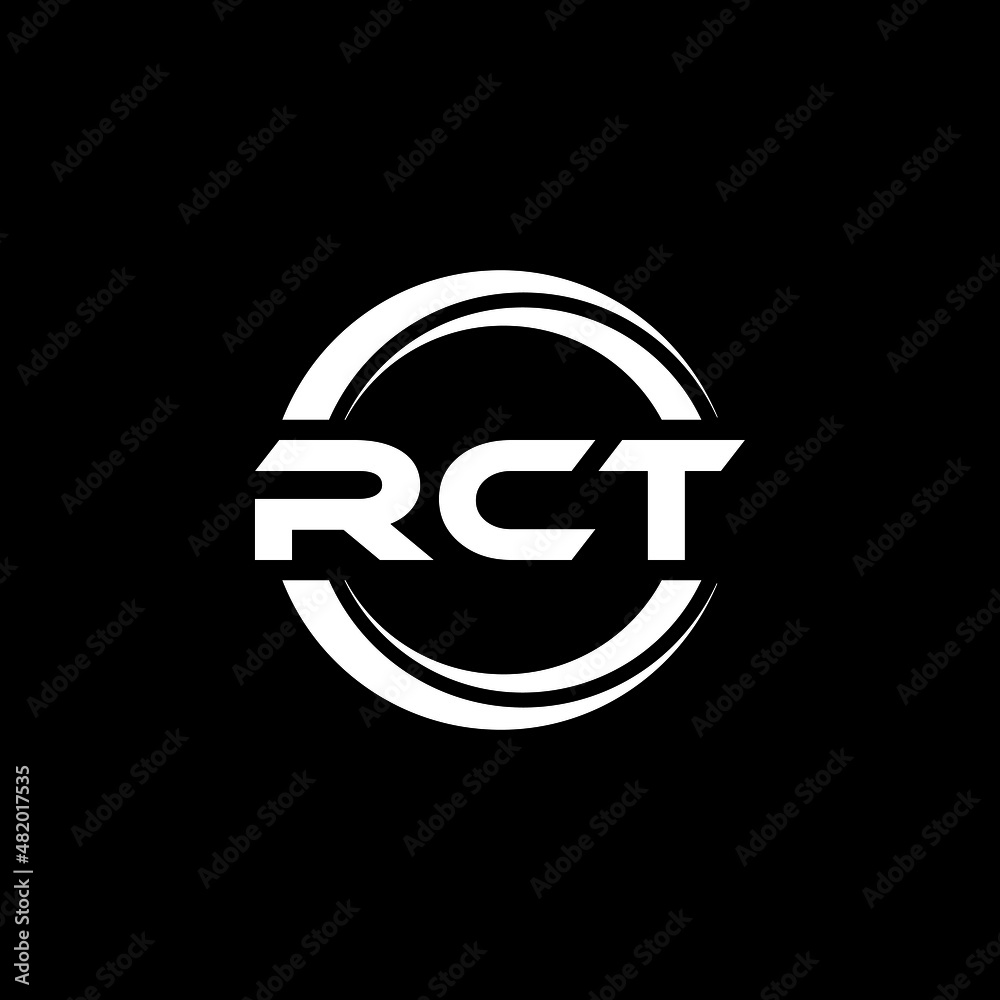RCT letter logo design with black background in illustrator, vector ...