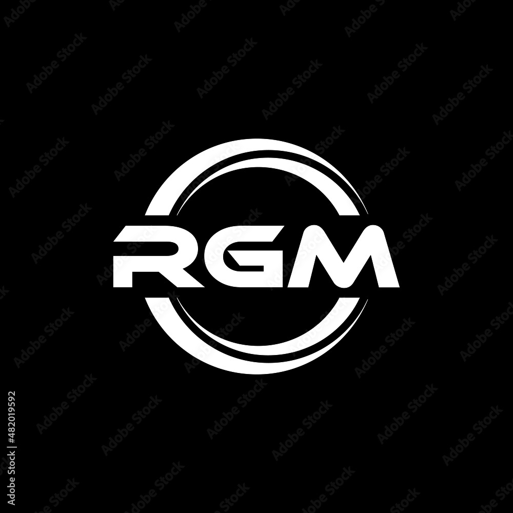 RGM letter logo design with black background in illustrator, vector ...