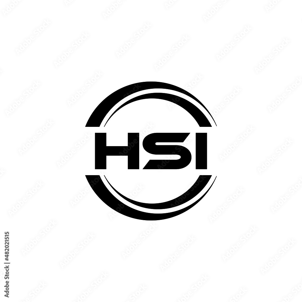 HSI letter logo design with white background in illustrator, vector ...