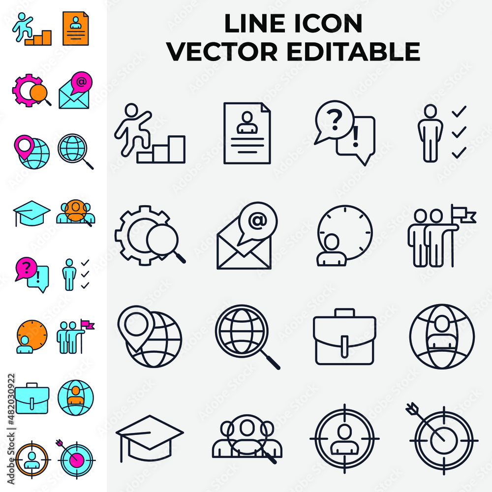 Headhunting And Recruiting elements set icon symbol template for ...