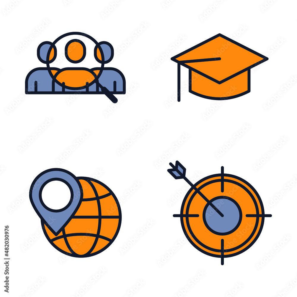 Headhunting And Recruiting elements set icon symbol template for ...