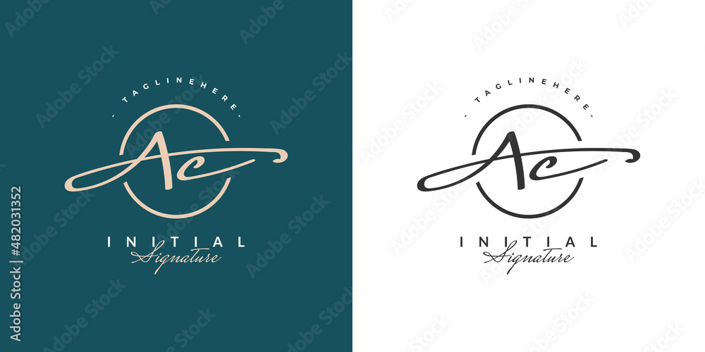 Initial A and C Logo Design with Elegant and Minimalist Handwriting ...