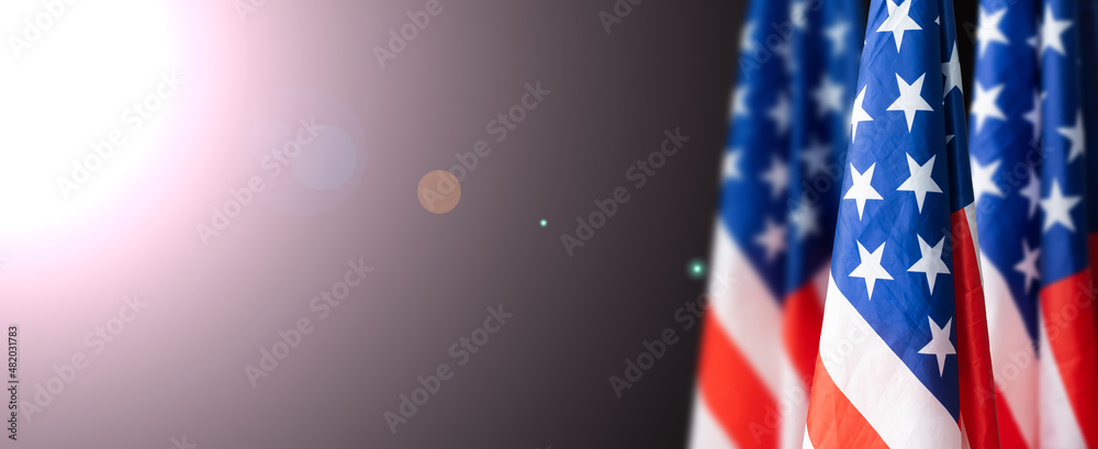 American flag on dark background Stock Photo | Adobe Stock
