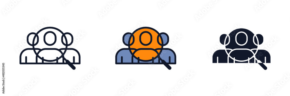 Recruitment icon symbol template for graphic and web design collection ...