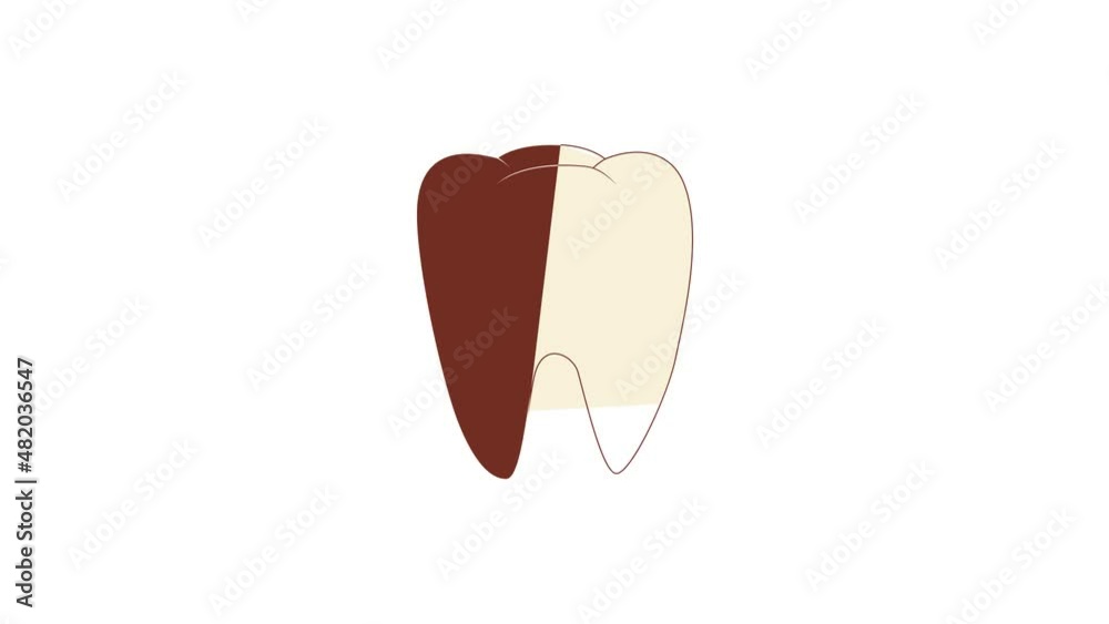 Tooth with caries icon animation best cartoon object on white ...