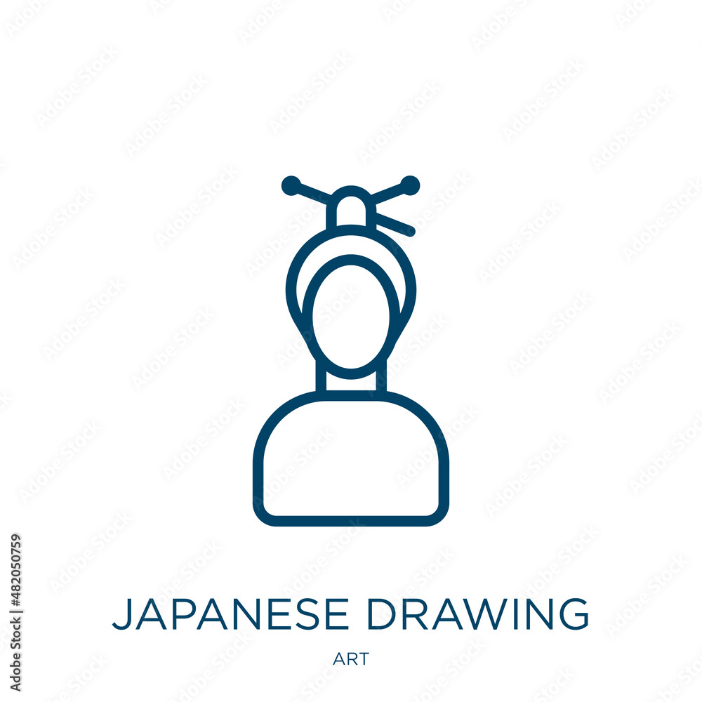 japanese drawing icon from art collection. Thin linear japanese drawing ...