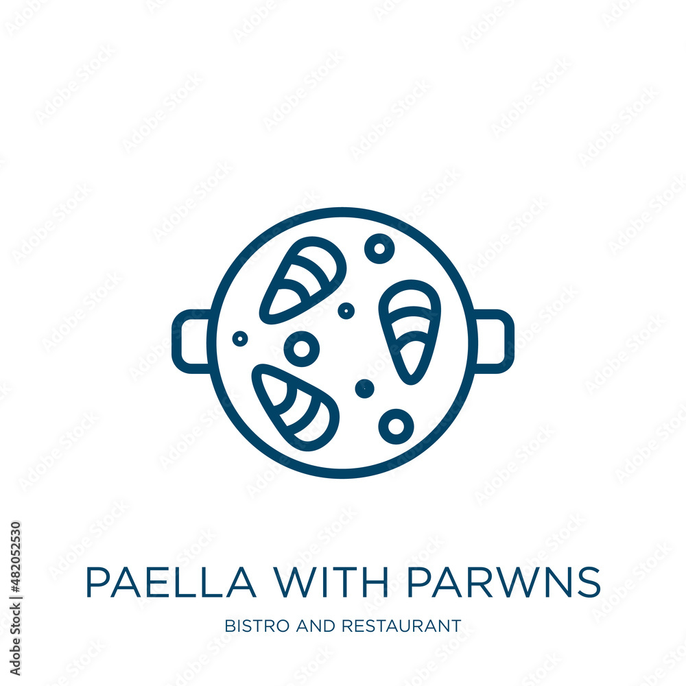 paella with parwns icon from bistro and restaurant collection. Thin ...