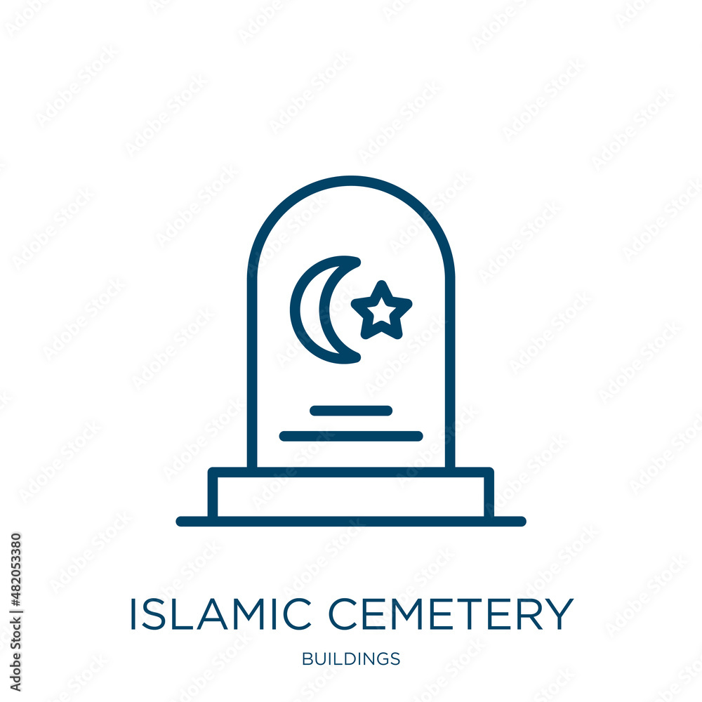 islamic cemetery icon from buildings collection. Thin linear islamic ...