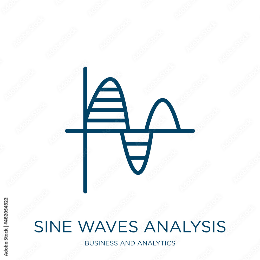 sine waves analysis icon from business and analytics collection. Thin ...