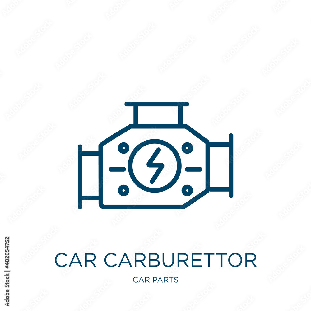 car carburettor icon from car parts collection. Thin linear car ...