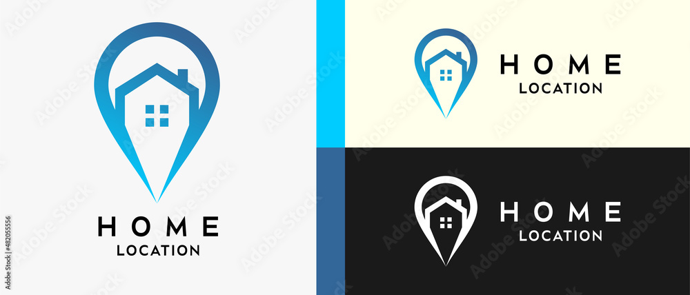 home location logo design template with creative line art concept. pin ...