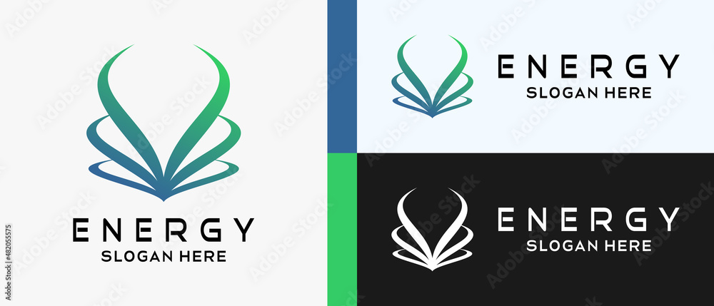 energy logo design template with creative and simple concept. premium ...