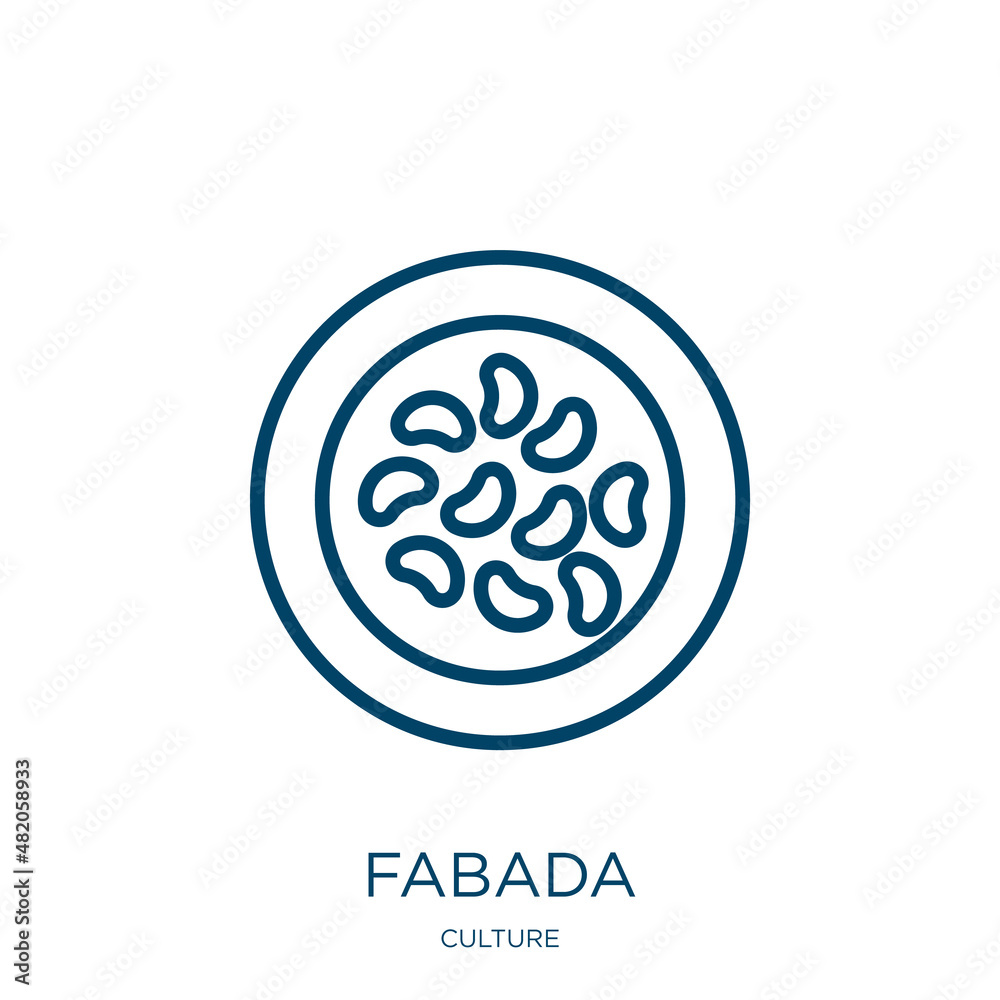 fabada icon from culture collection. Thin linear fabada, food, spanish ...