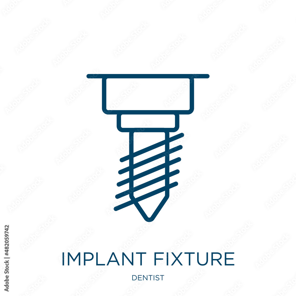implant fixture icon from dentist collection. Thin linear implant ...