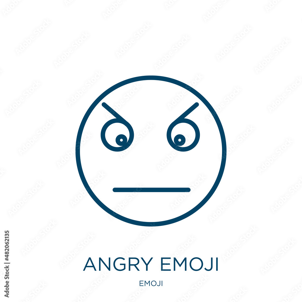 angry emoji icon from emoji collection. Thin linear angry emoji ...