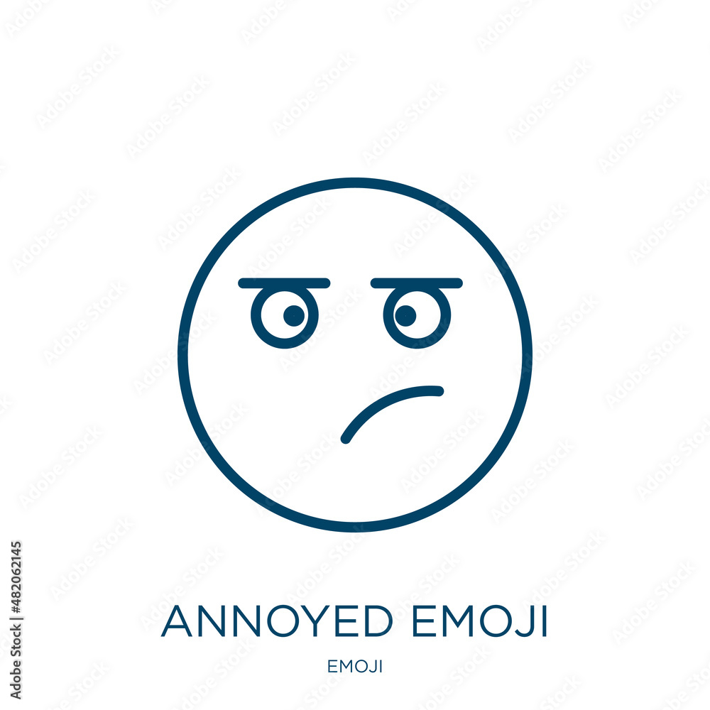 annoyed emoji icon from emoji collection. Thin linear annoyed emoji ...